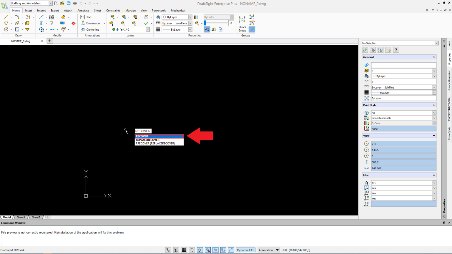 DraftSight | Recovering Drawings - IME Wiki
