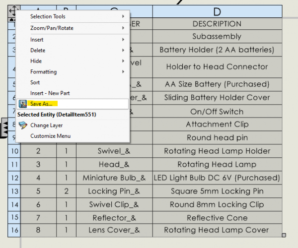 Save BOM with thumbnails in excel sheet - IME Wiki