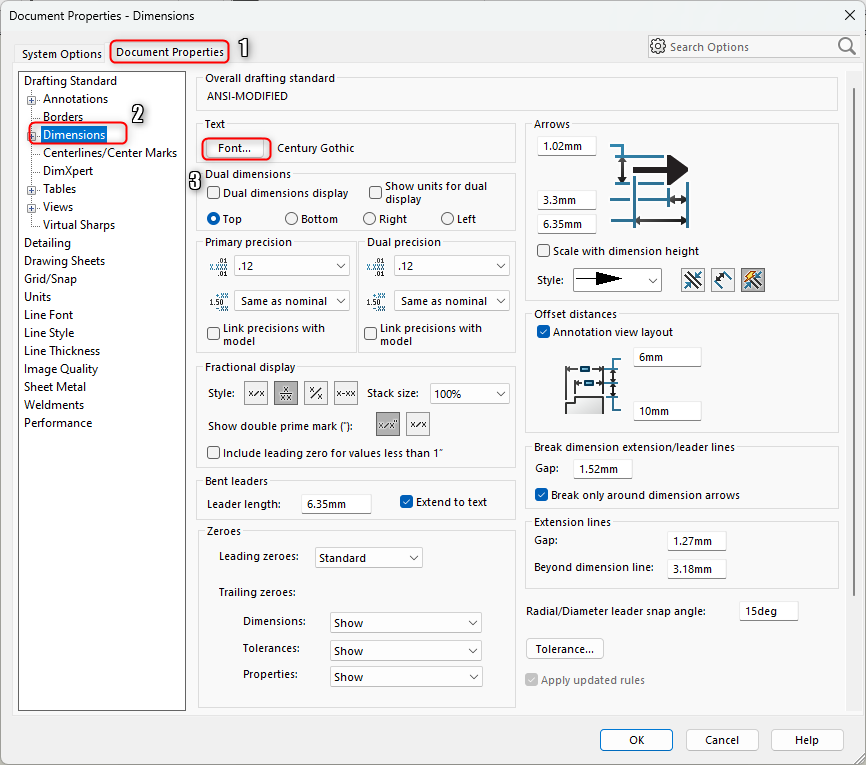 Drawing How To Change Dimension Text Size IME Wiki