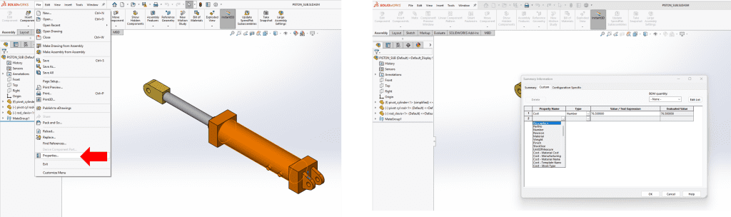 Equations in SOLIDWORKS Bill of Material (BOM) - IME Wiki
