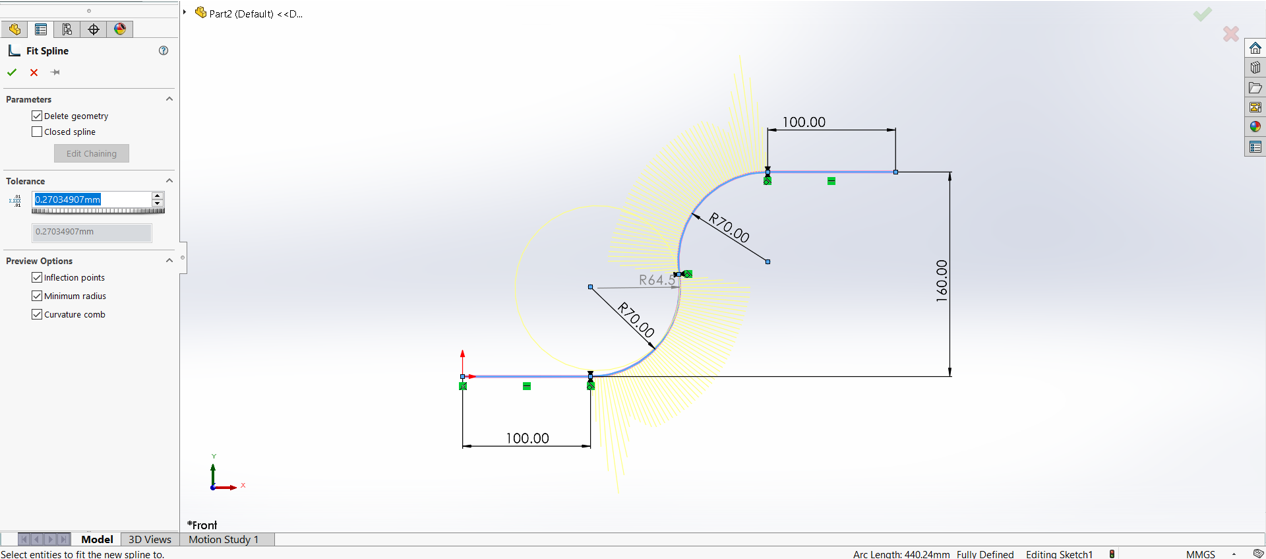 Modifying Fit Spline in SOLIDWORKS - IME Wiki