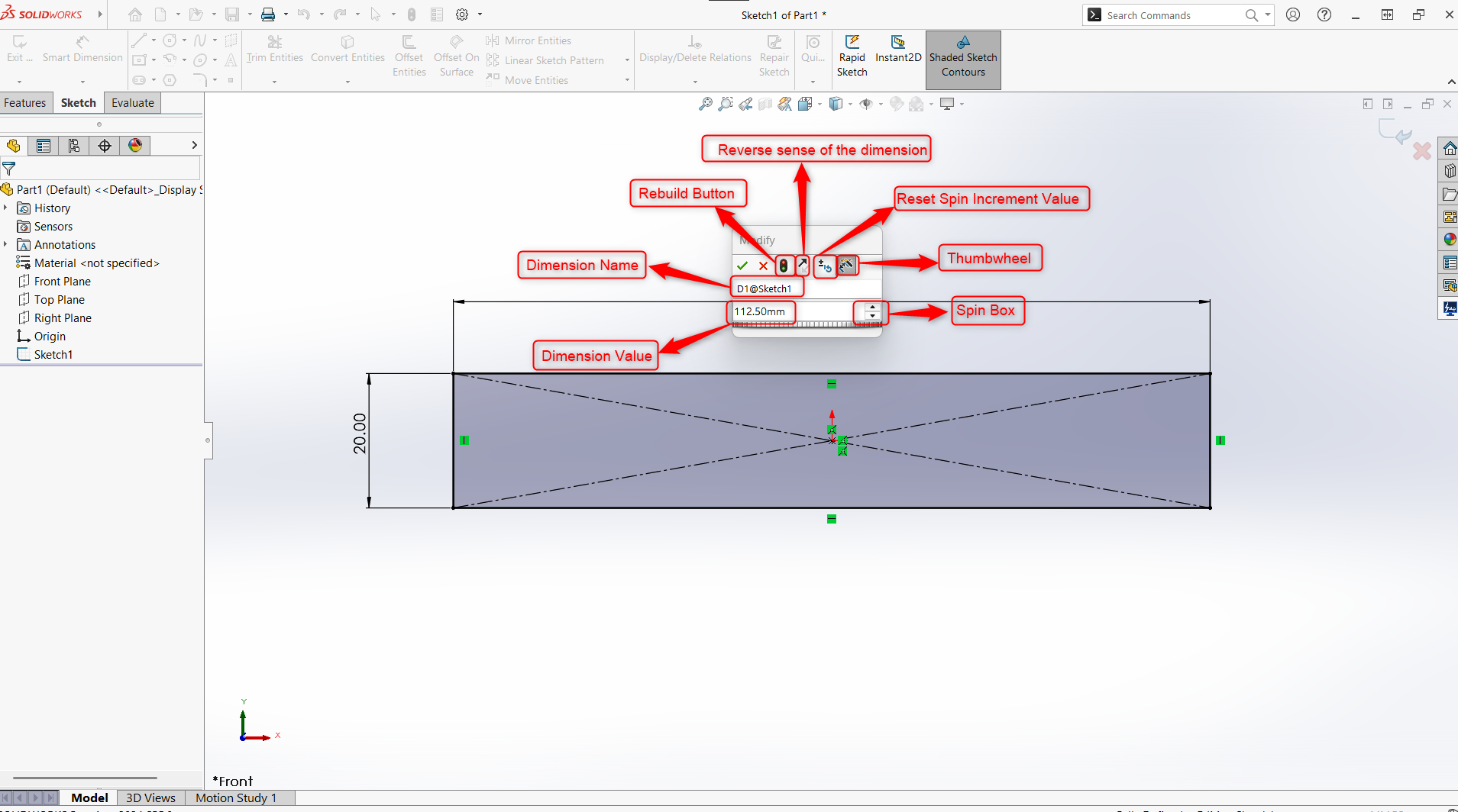 SOLIDWORKS Dimension Dialog Box - IME Wiki