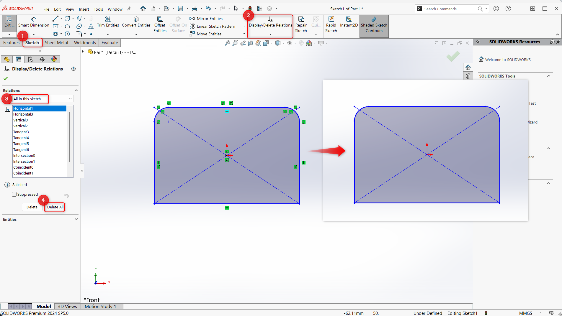 How to Delete Relation in SOLIDWORKS - IME Wiki